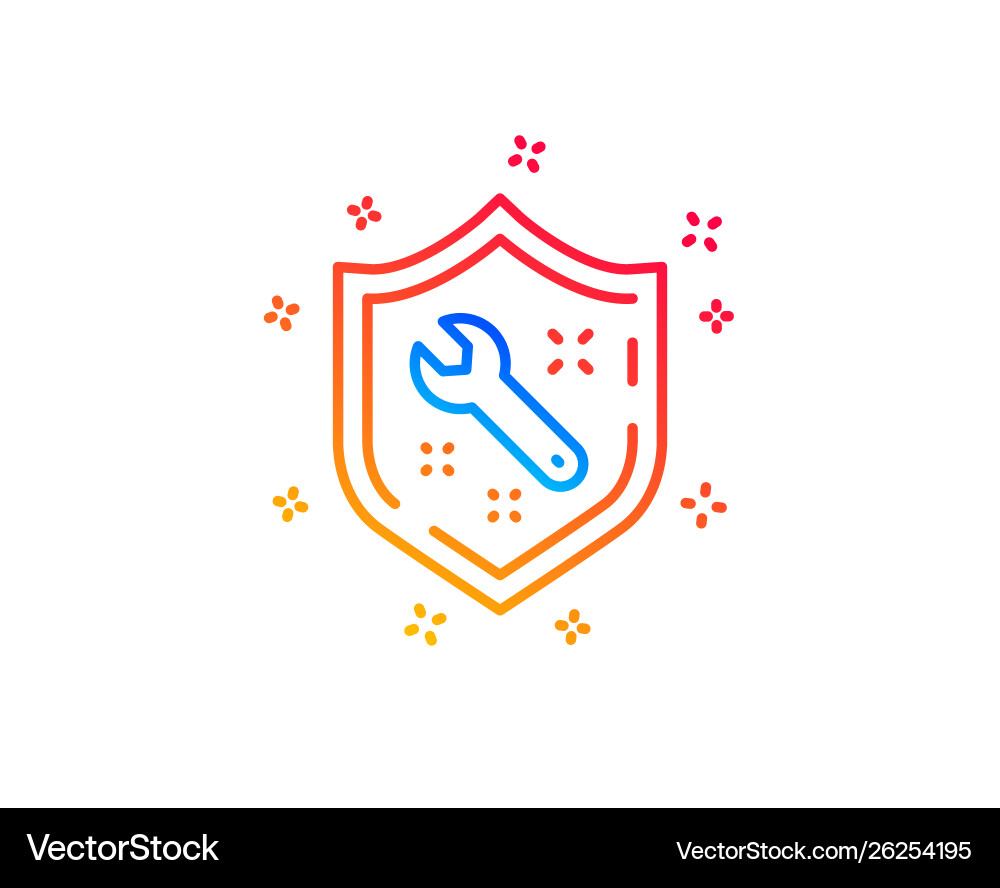 Spanner tool line icon repair service sign Vector Image