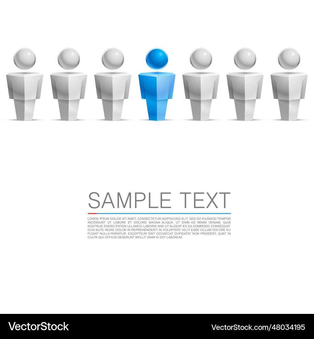 Unique person in the crowd Royalty Free Vector Image