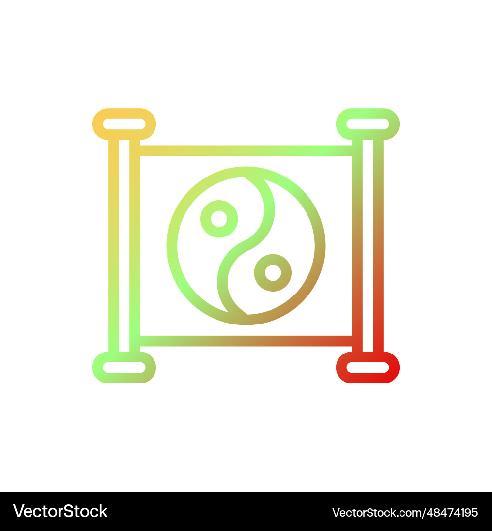 Yin and yang icon gradient yellow green red Vector Image