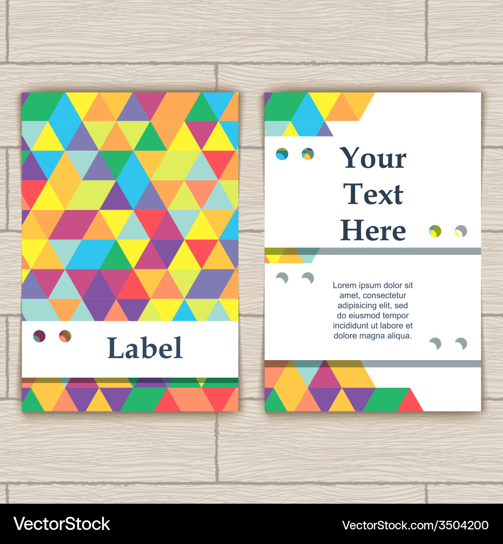 Card with pattern of colorful lozenges Royalty Free Vector