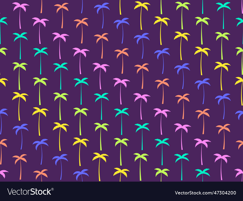 Colorful palm trees seamless pattern summer time Vector Image