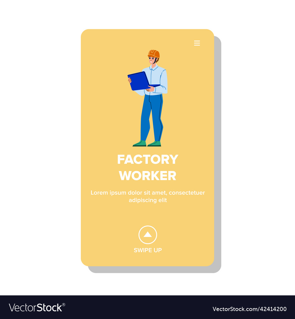 Factory worker check manufacturing process Vector Image