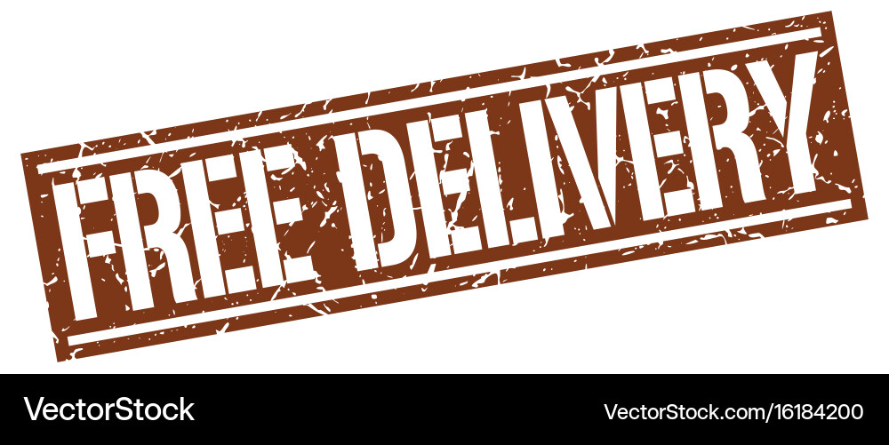 Free delivery square grunge stamp Royalty Free Vector Image