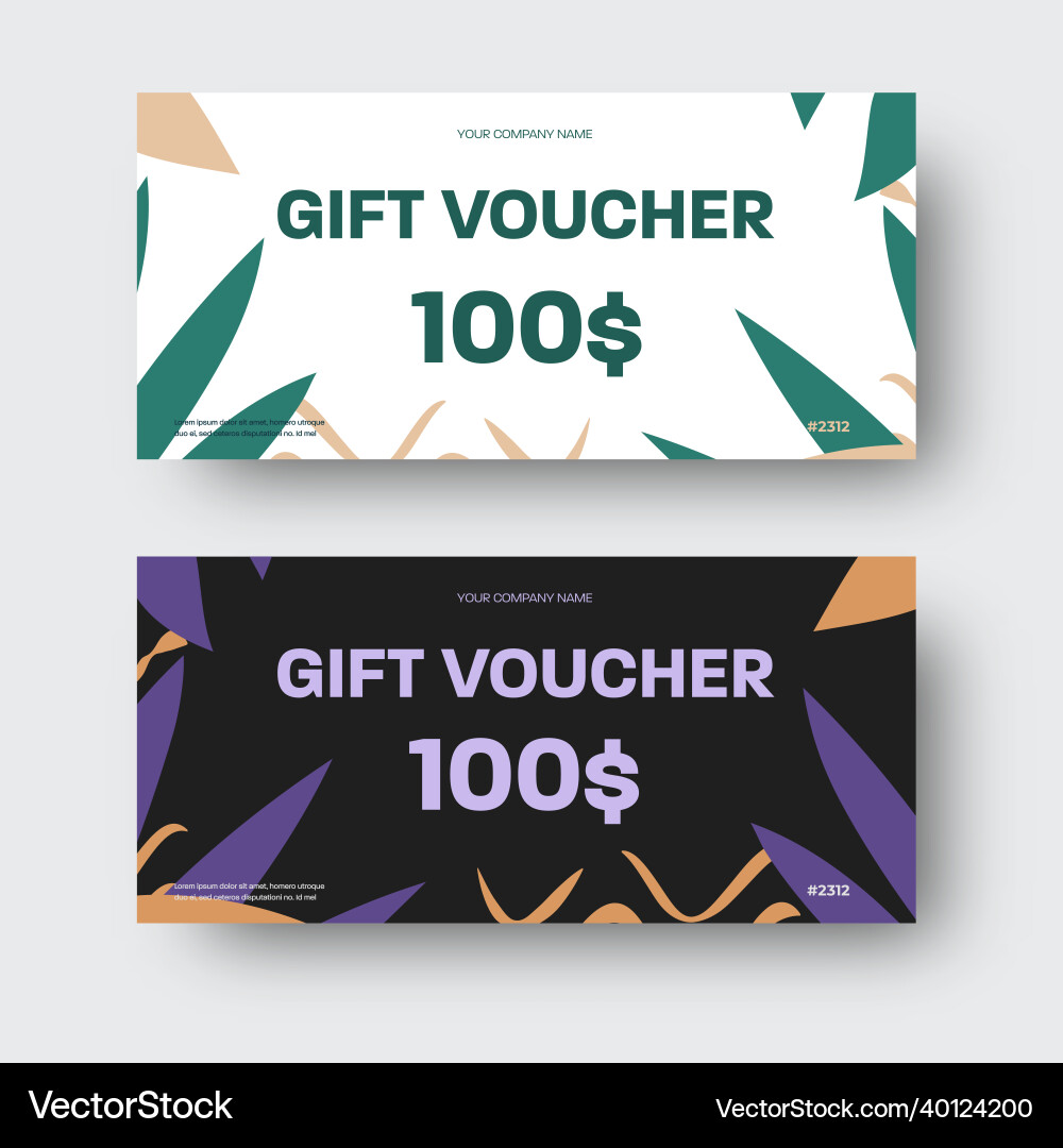 Gift voucher template with place for text company Vector Image