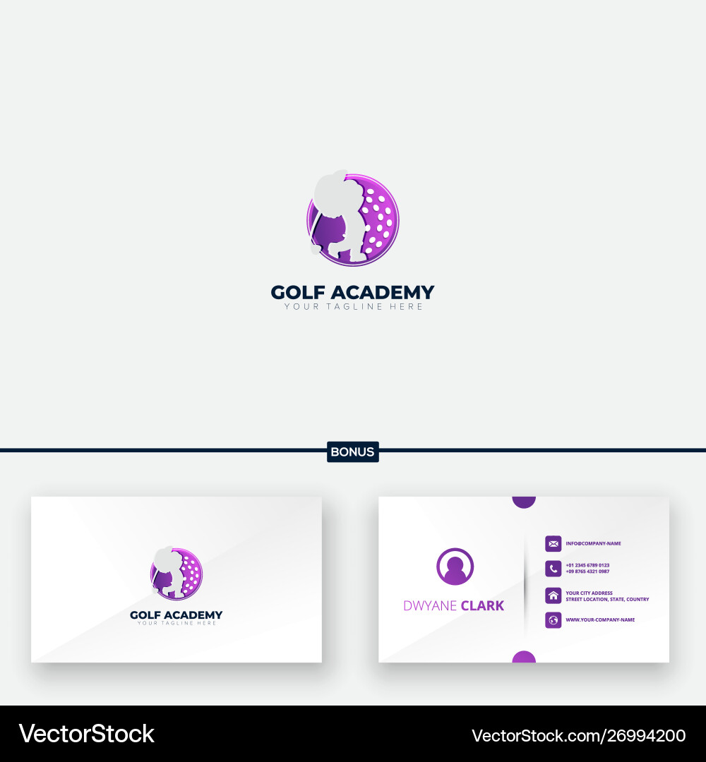 Golf academics and school logo design Royalty Free Vector