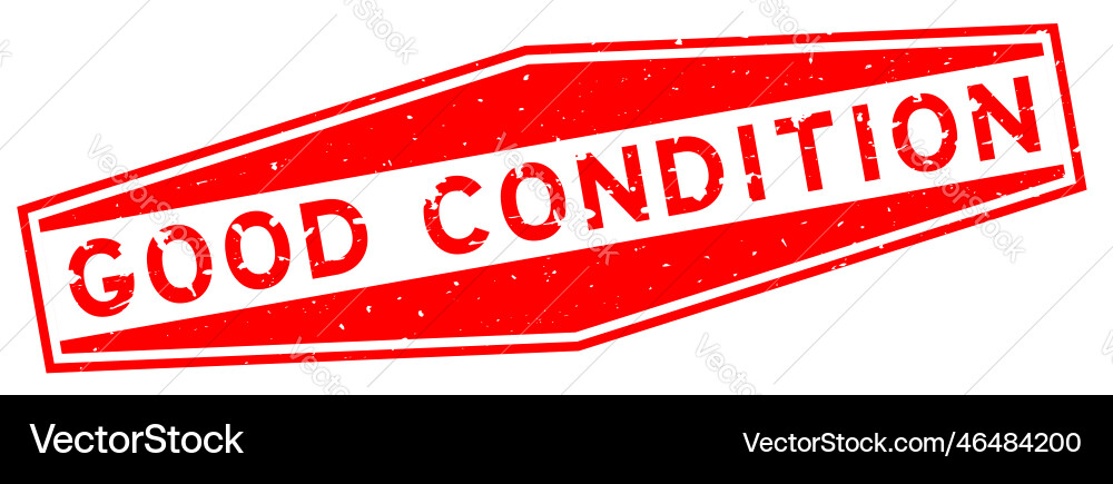 Grunge red good condition word hexagon rubber Vector Image