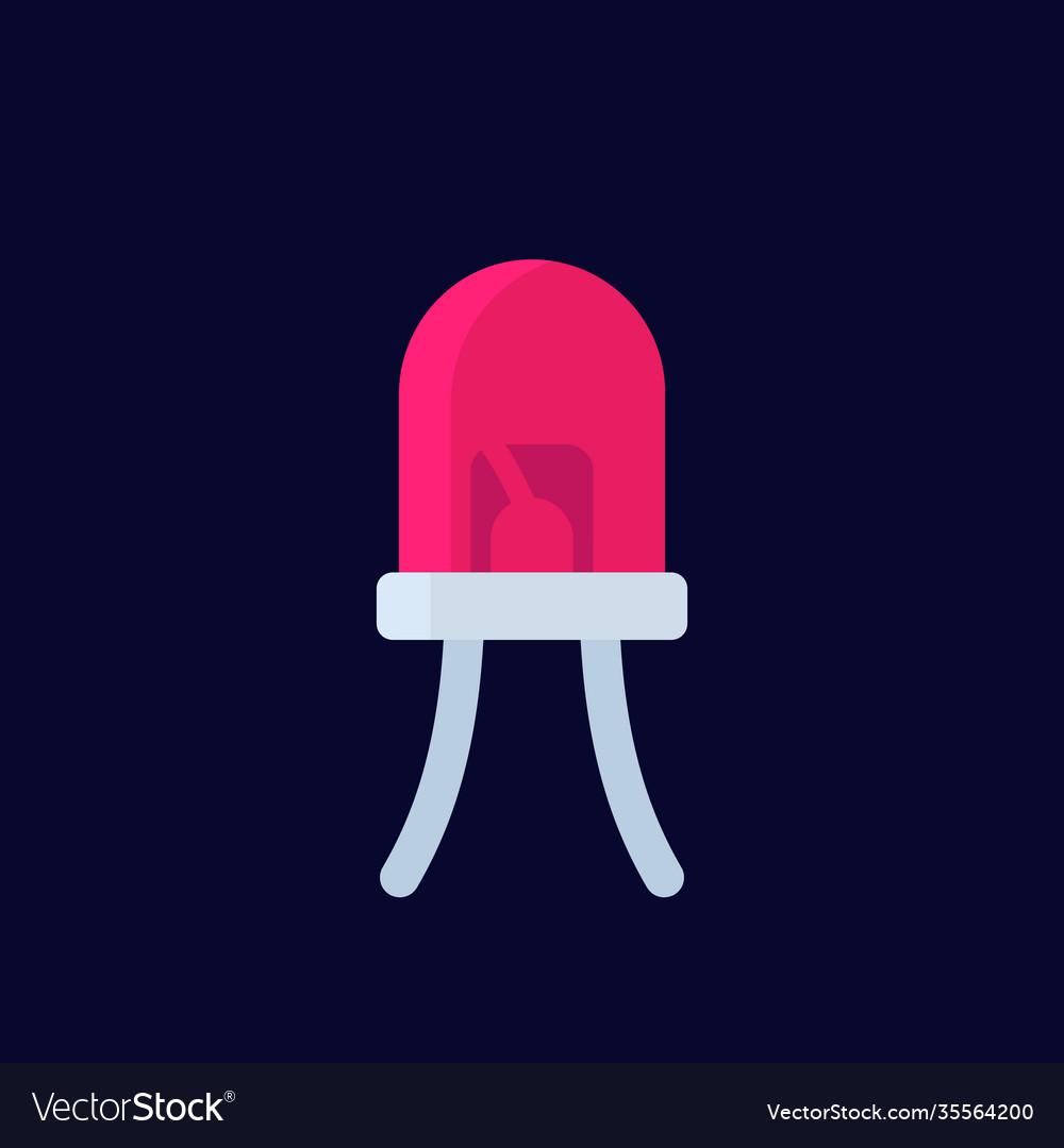 Light emitting diode icon flat art Royalty Free Vector Image