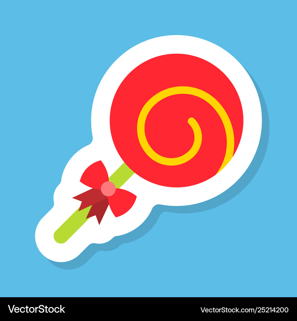 Lollipop sticker isolated flat stye icon Vector Image