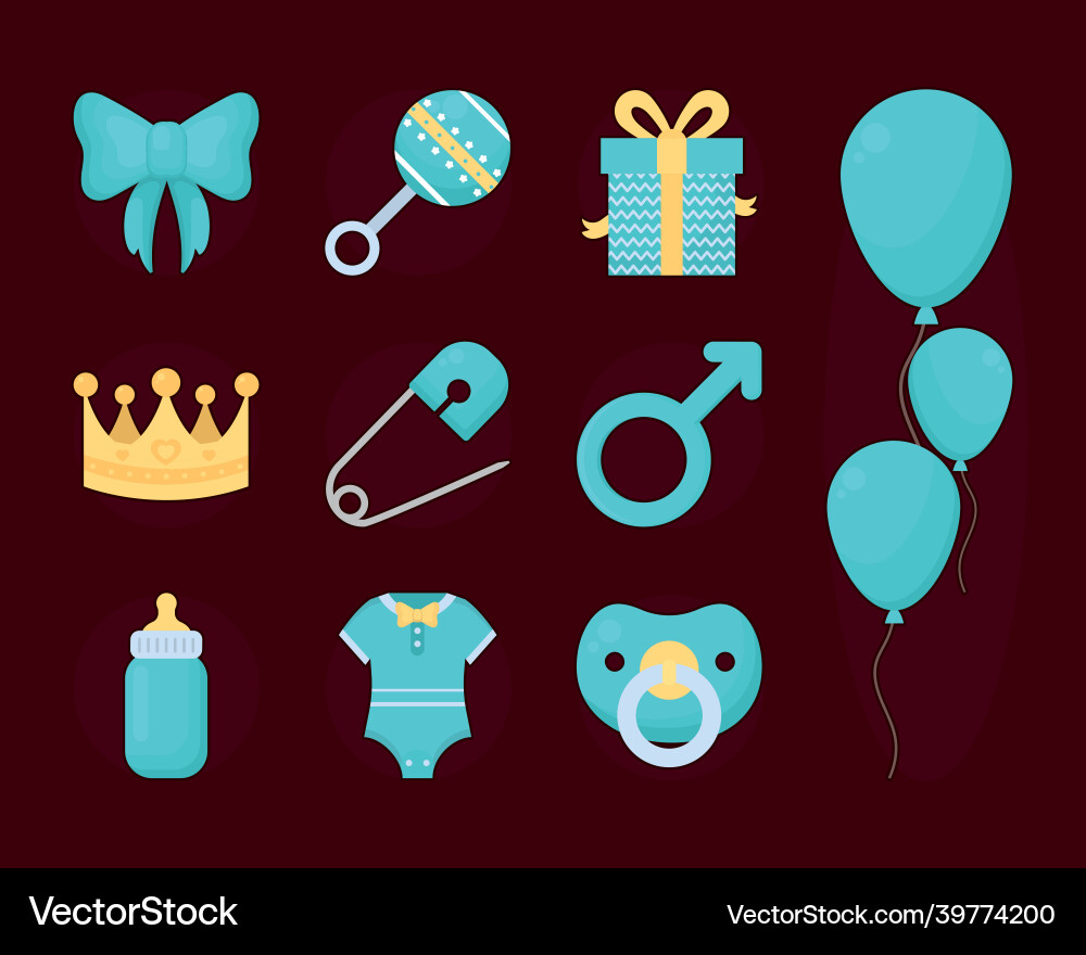Male baby icon set Royalty Free Vector Image - VectorStock