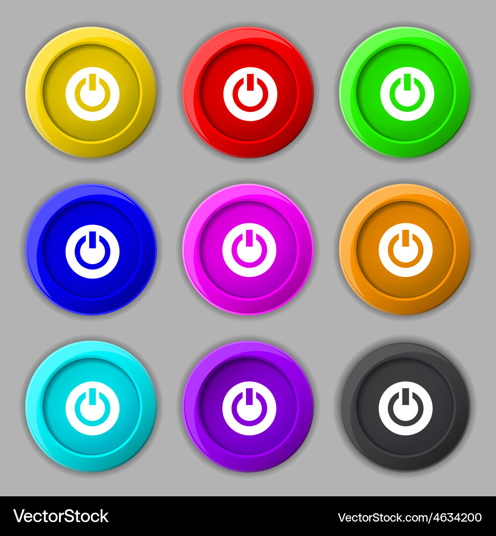 Power switch on turn icon sign symbol nine Vector Image