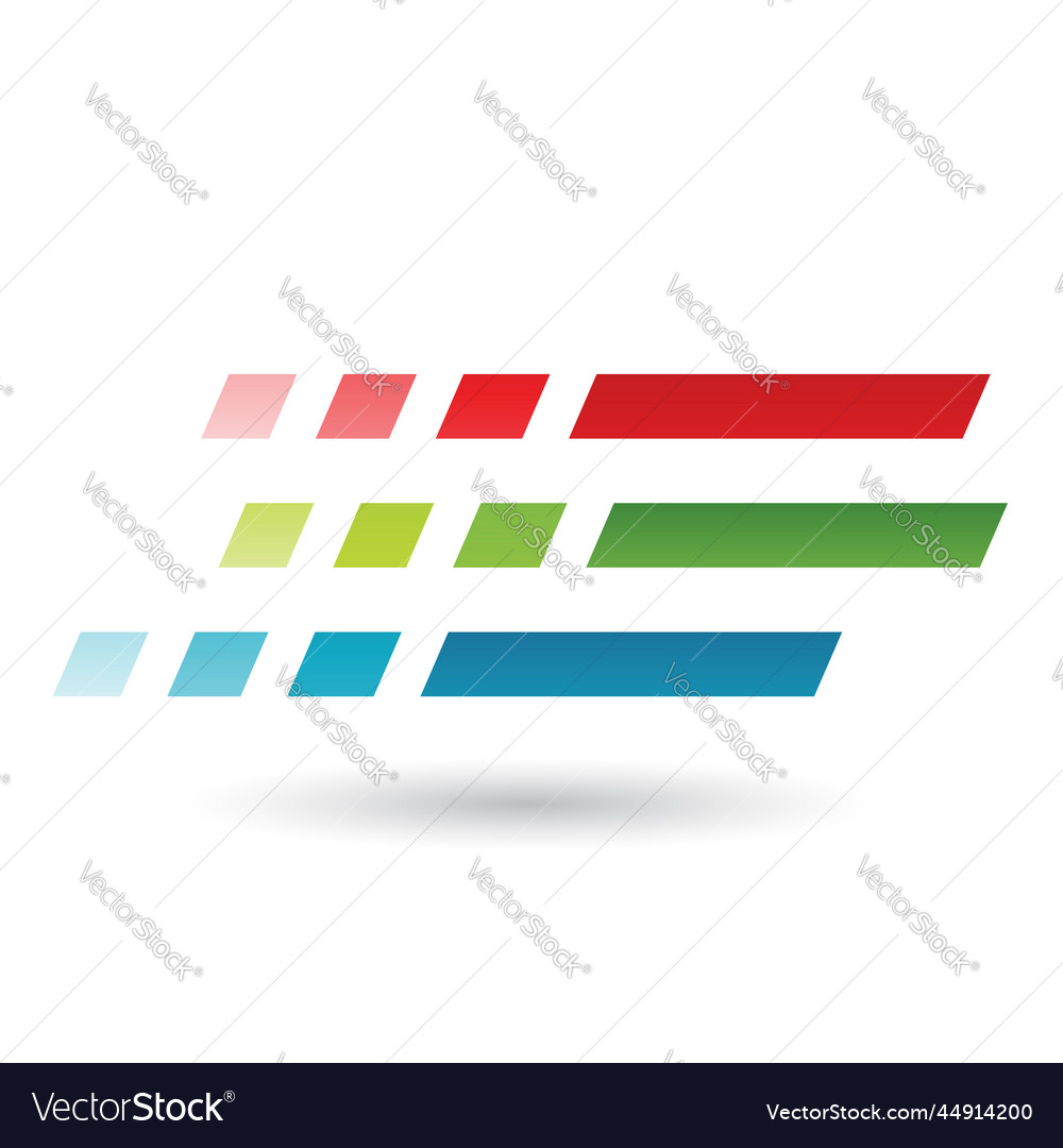 Red green and blue abstract dashed lines icon Vector Image