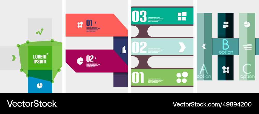 Set of line infographic backgrounds Royalty Free Vector