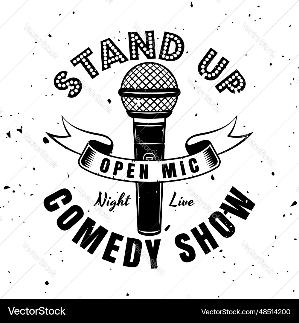 Stand up comedy show emblem badge label Royalty Free Vector