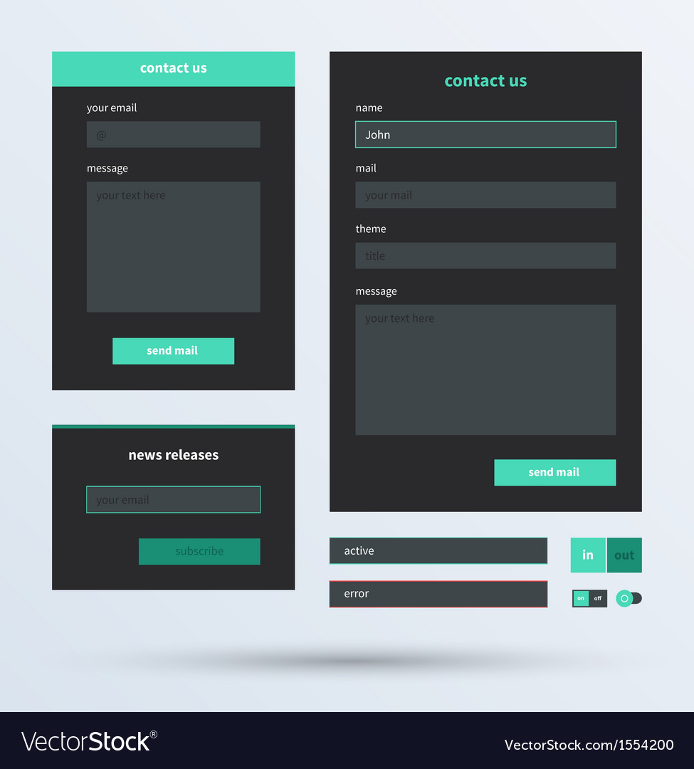 Ui set flat design trend Royalty Free Vector Image