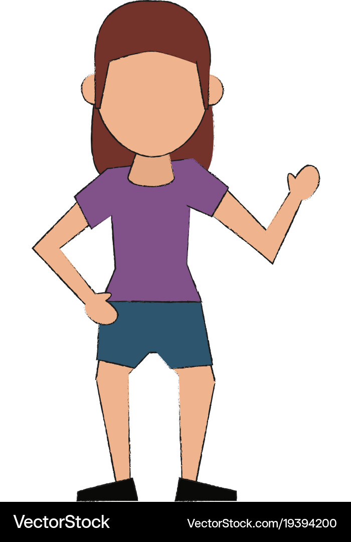 Woman faceless cartoon Royalty Free Vector Image