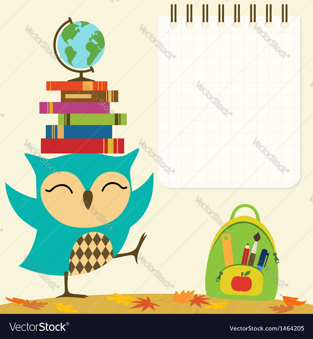 Back to school owl Royalty Free Vector Image - VectorStock