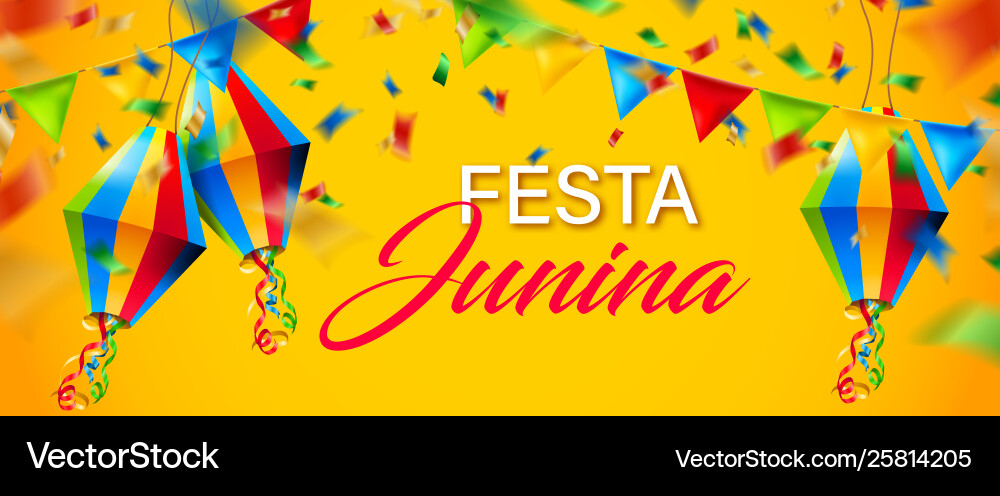 Colorful festa junina background Royalty Free Vector Image