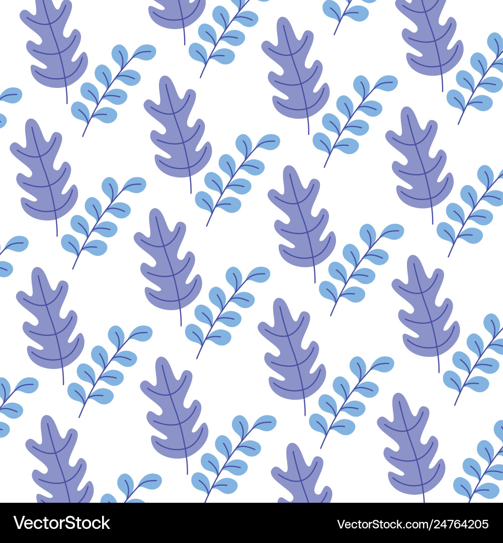 Floral nature leaves foliage botanical pattern Vector Image