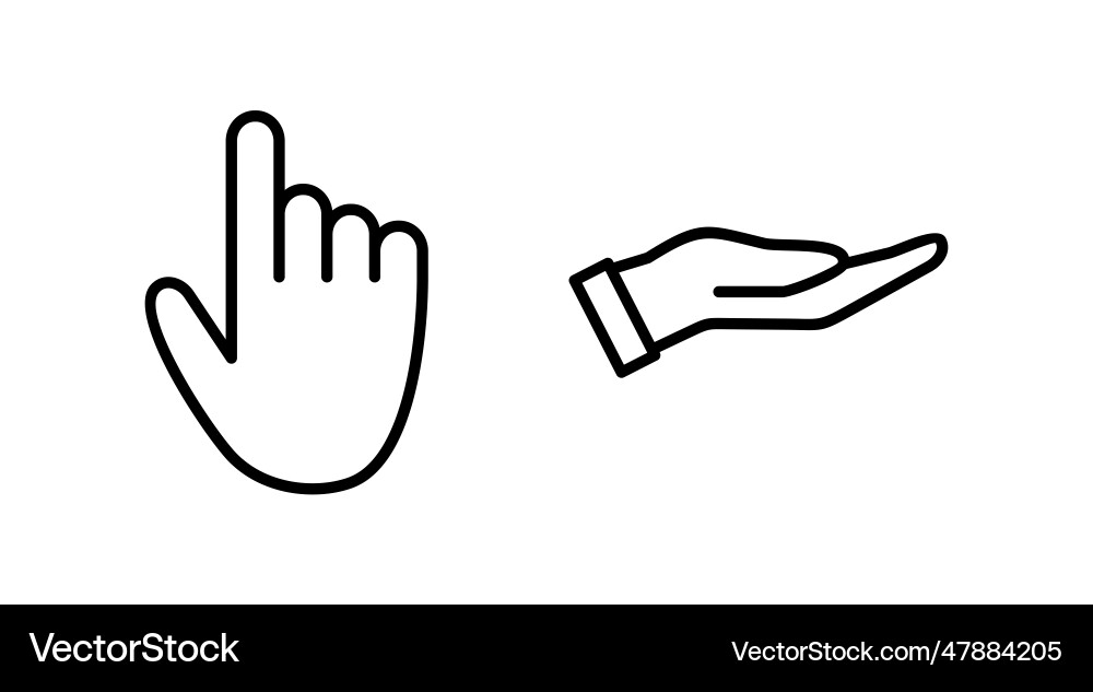 Hand icon hand symbols palm Royalty Free Vector Image