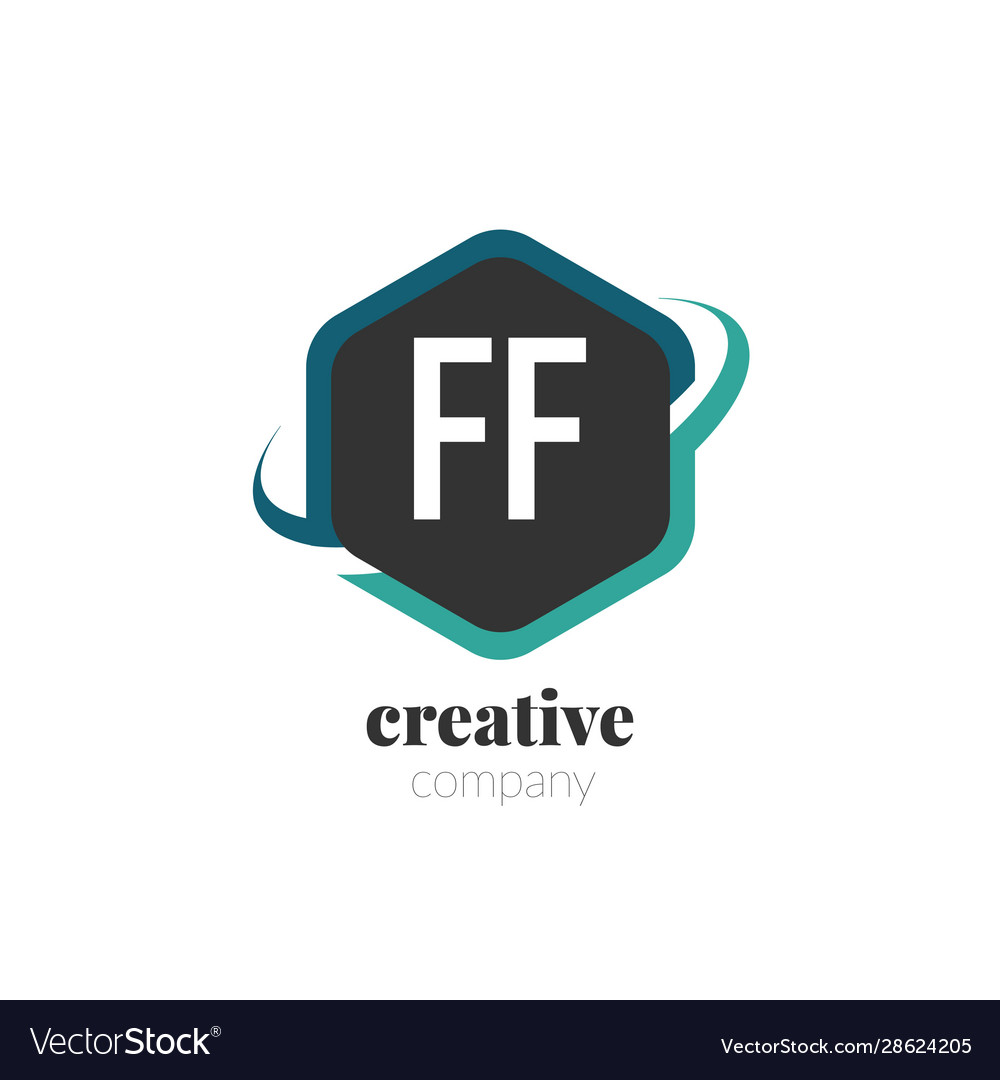 Initial letter ff creative hexagonal design logo Vector Image
