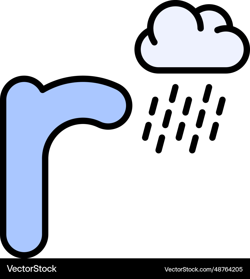 Letter r alphabet with rain icon Royalty Free Vector Image