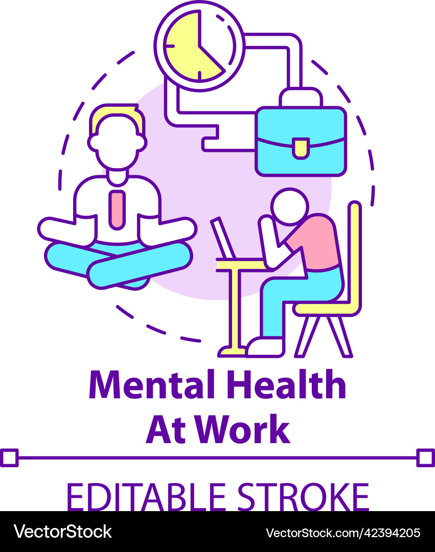 Mental health at work concept icon Royalty Free Vector Image