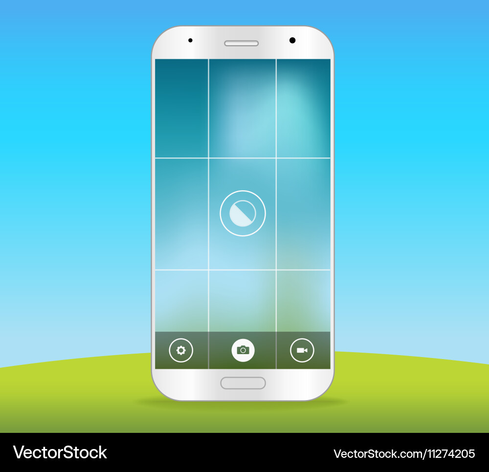 Modern smartphones photo application template Vector Image