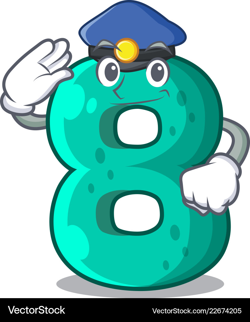 Police raster version cartoon shaped number eight Vector Image