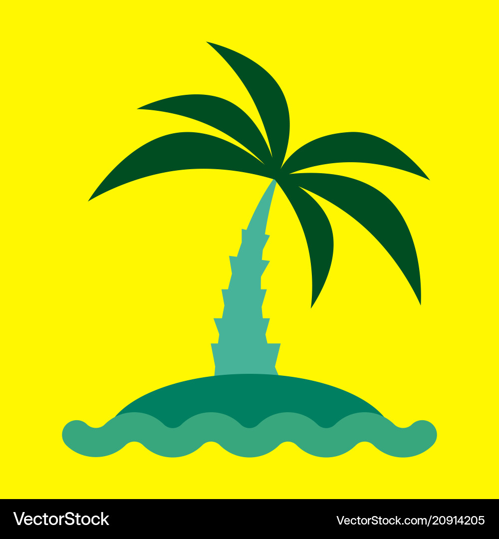 Sea view from the beach palm tree on shore Vector Image