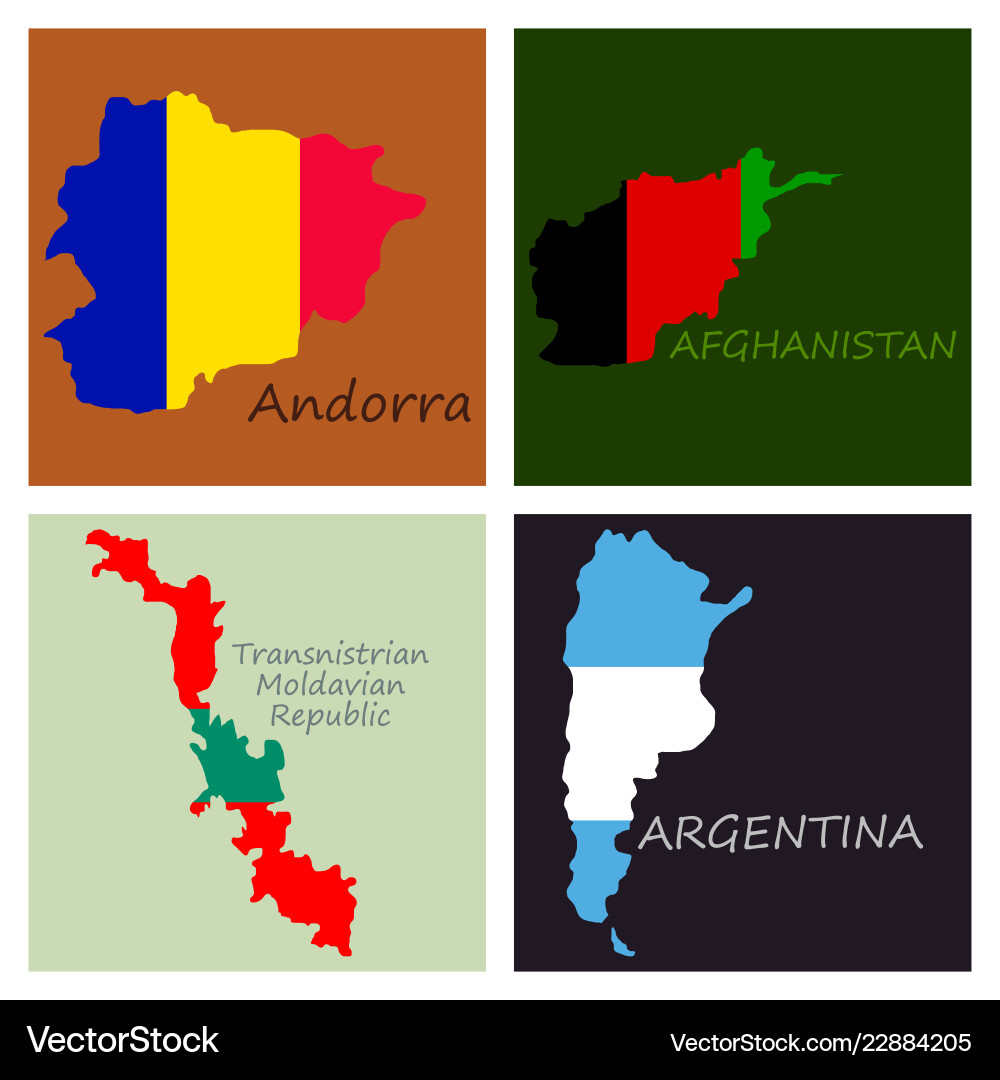 World map-countries in color on white background Vector Image