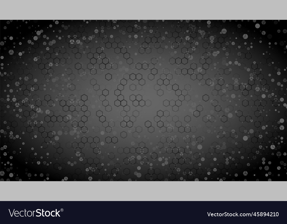 Abstract black background grey hexagon pattern Vector Image