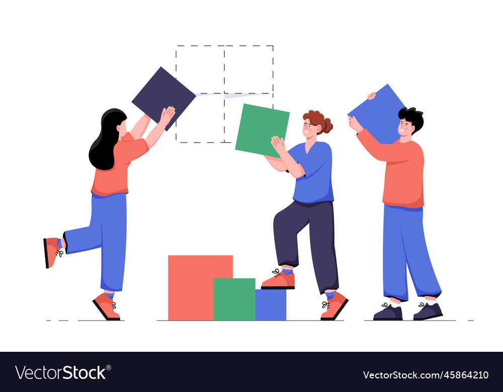 Abstract teamwork process Royalty Free Vector Image