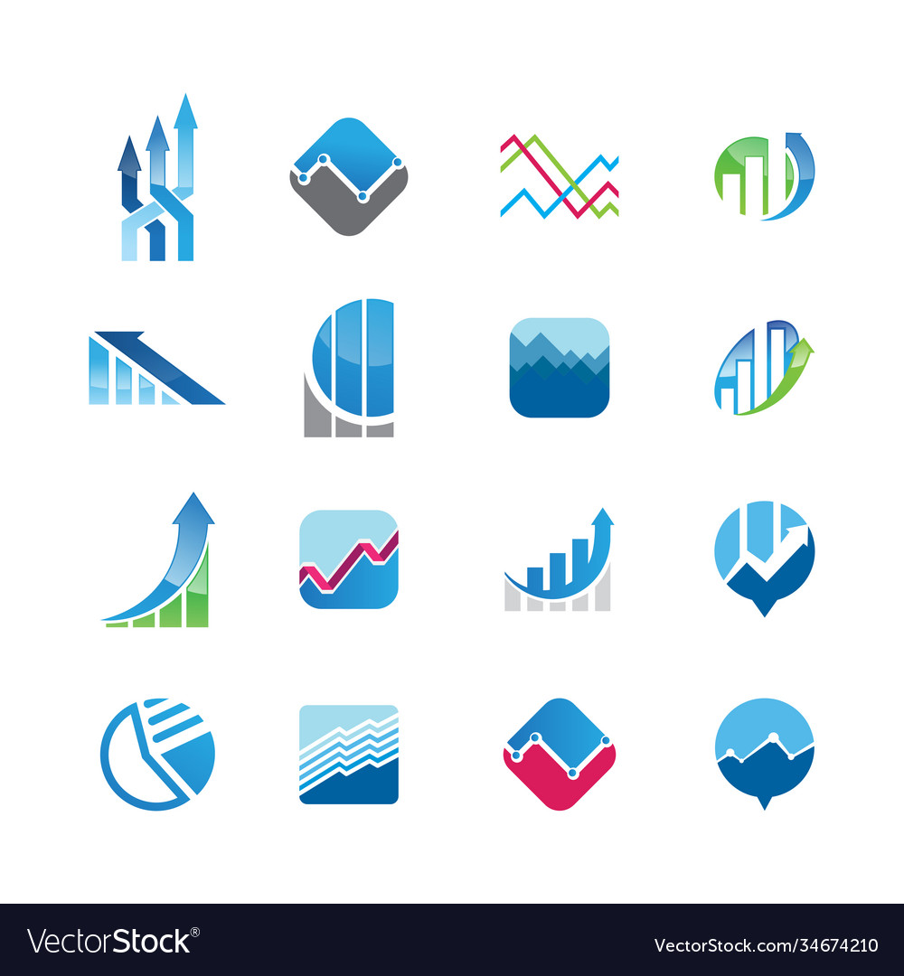 Analytics logo set collection - business finance Vector Image