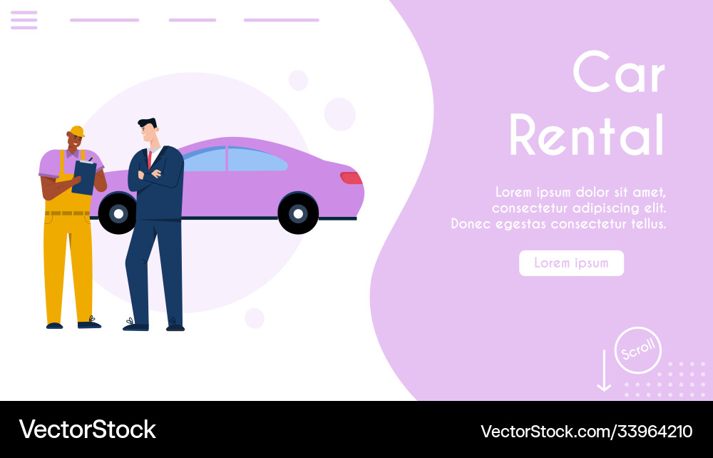 Banner car rental service concept Royalty Free Vector Image