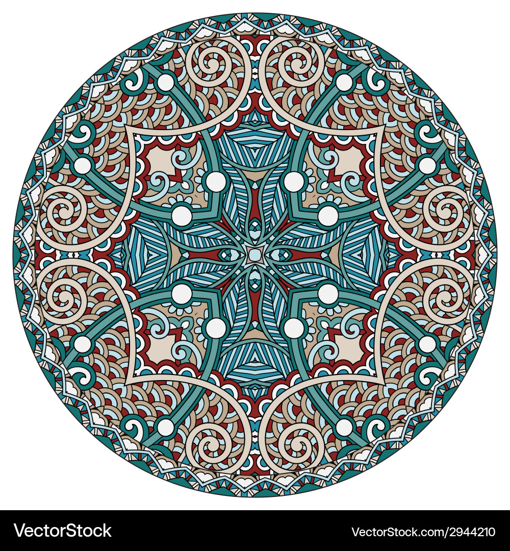 Decorative design of circle dish template round Vector Image
