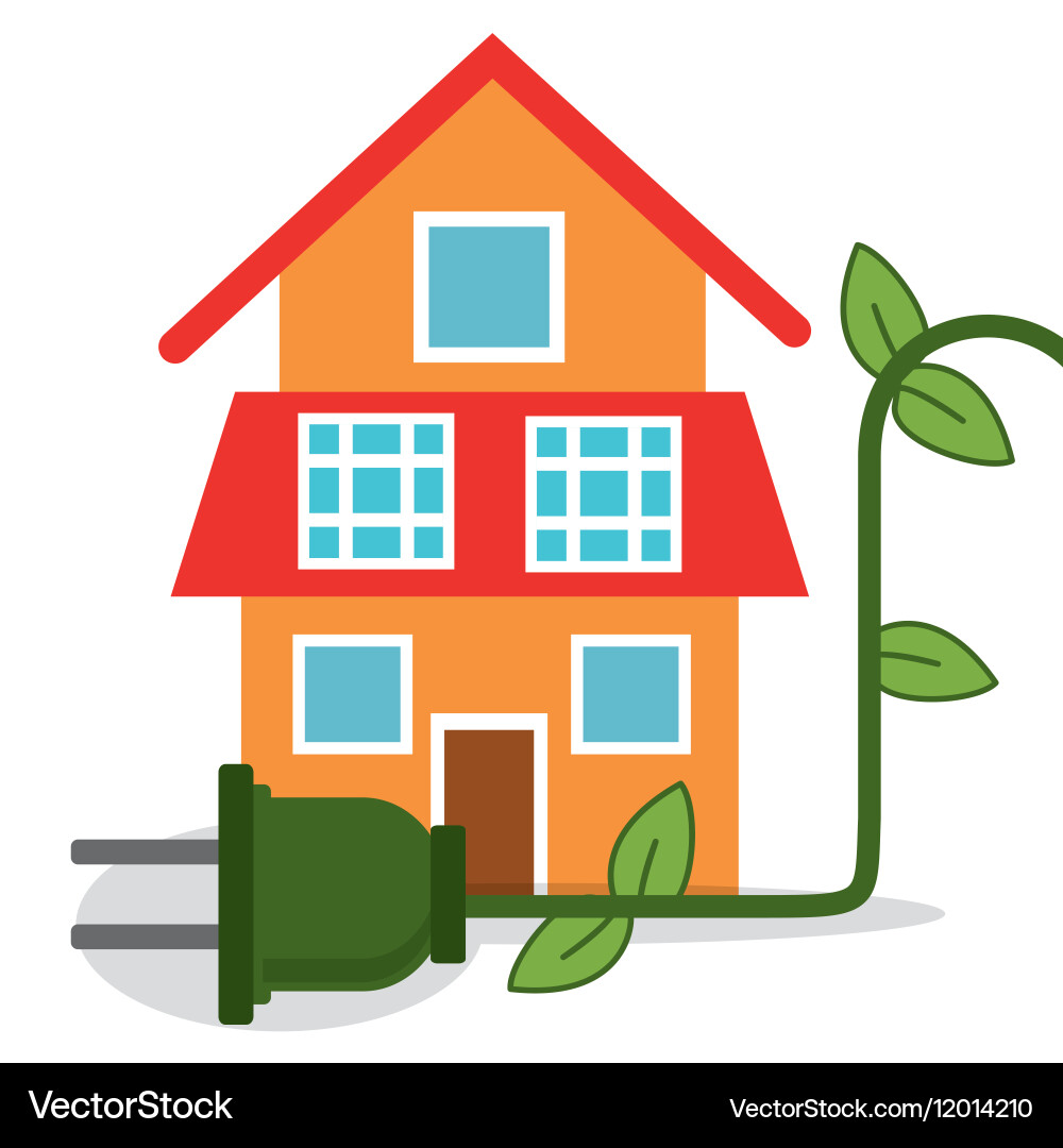 Ecology house home energy Royalty Free Vector Image