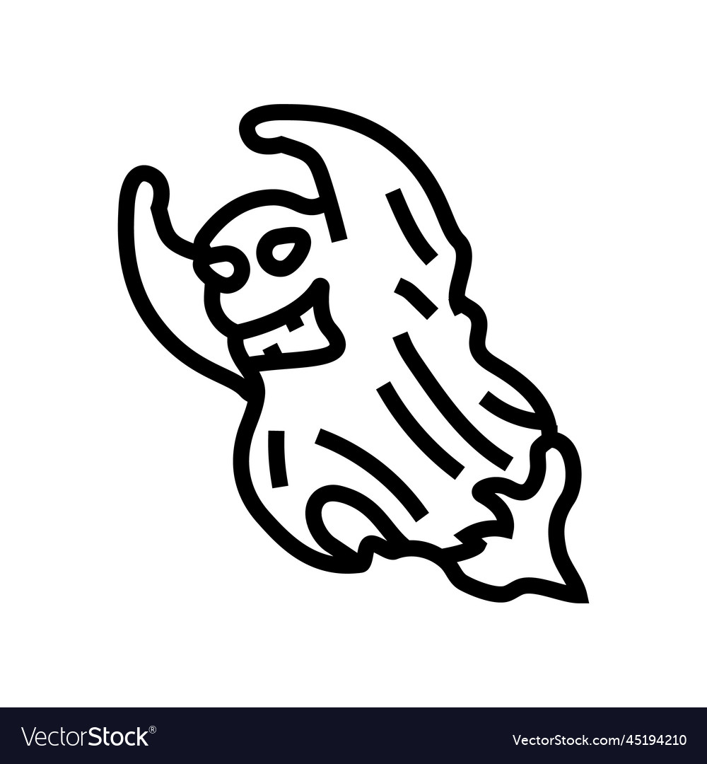 Evil ghost line icon Royalty Free Vector Image