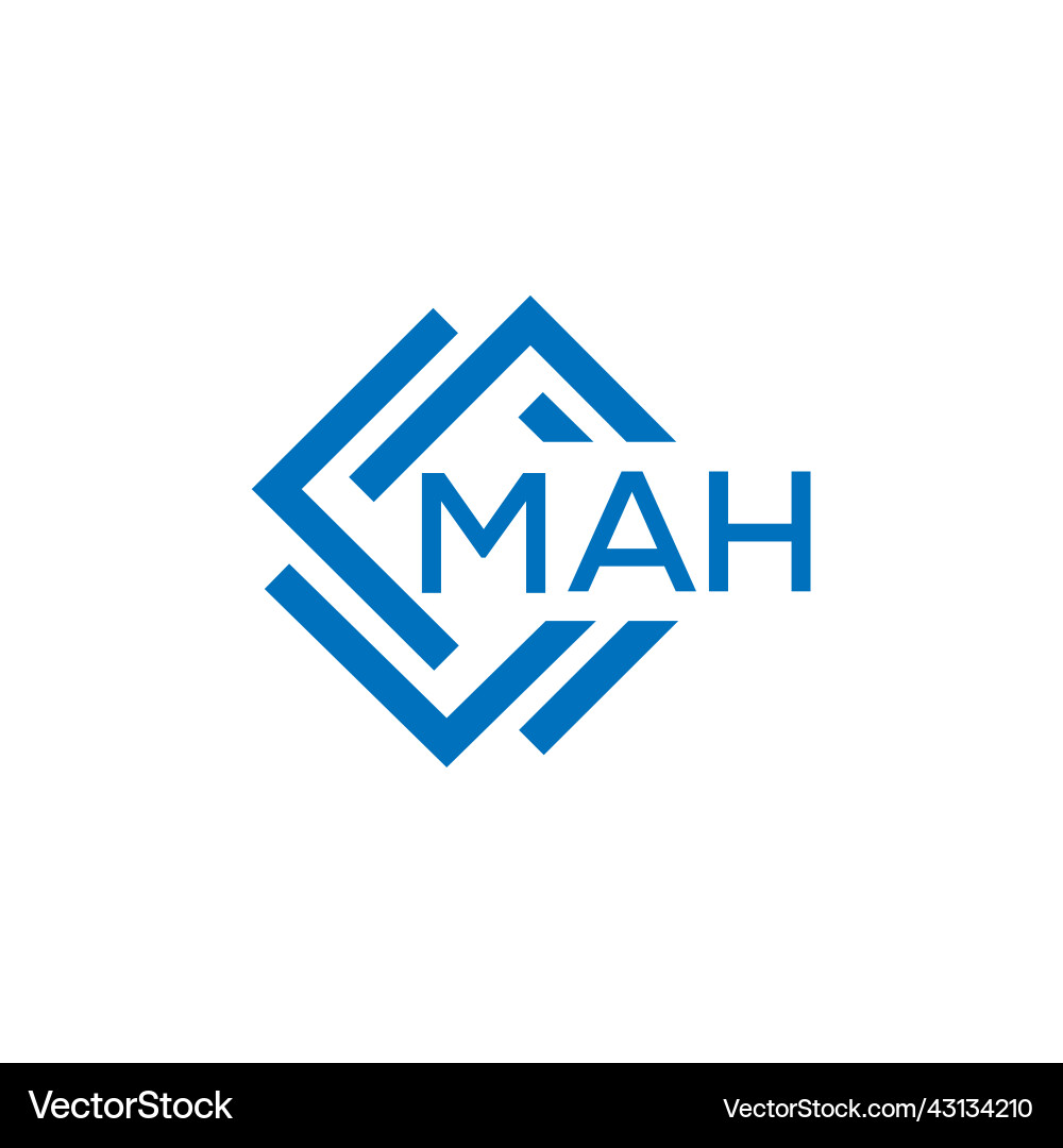 Mah letter logo design on white background Vector Image
