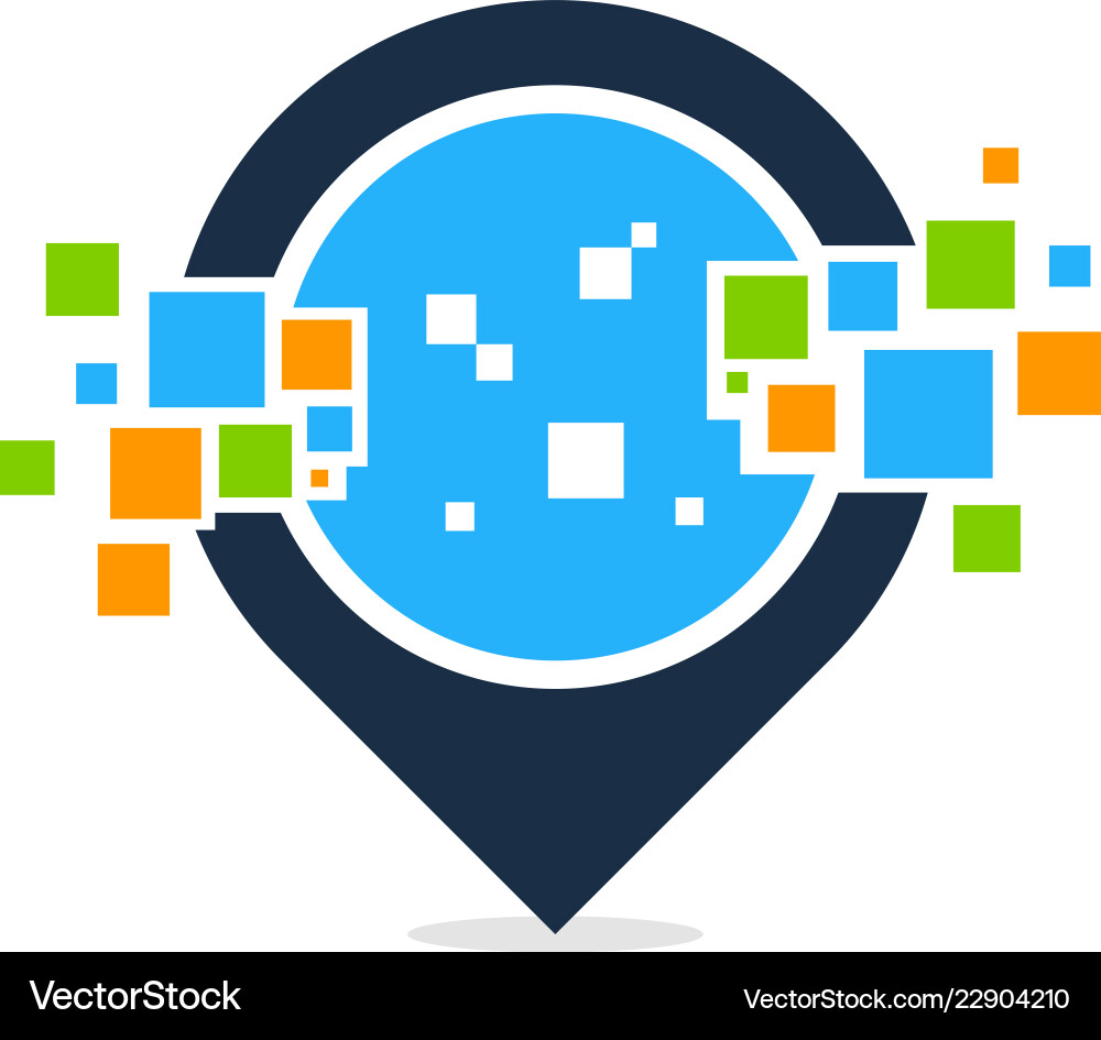 Pixel point logo icon design Royalty Free Vector Image