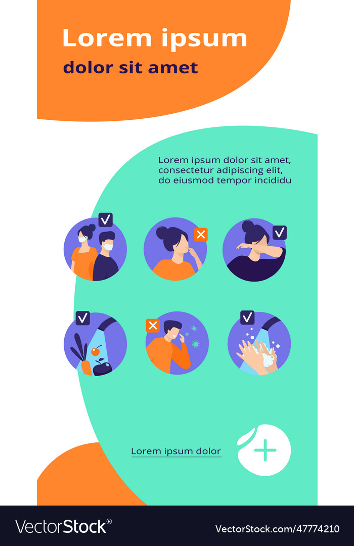 Protection from coronavirus tips Royalty Free Vector Image