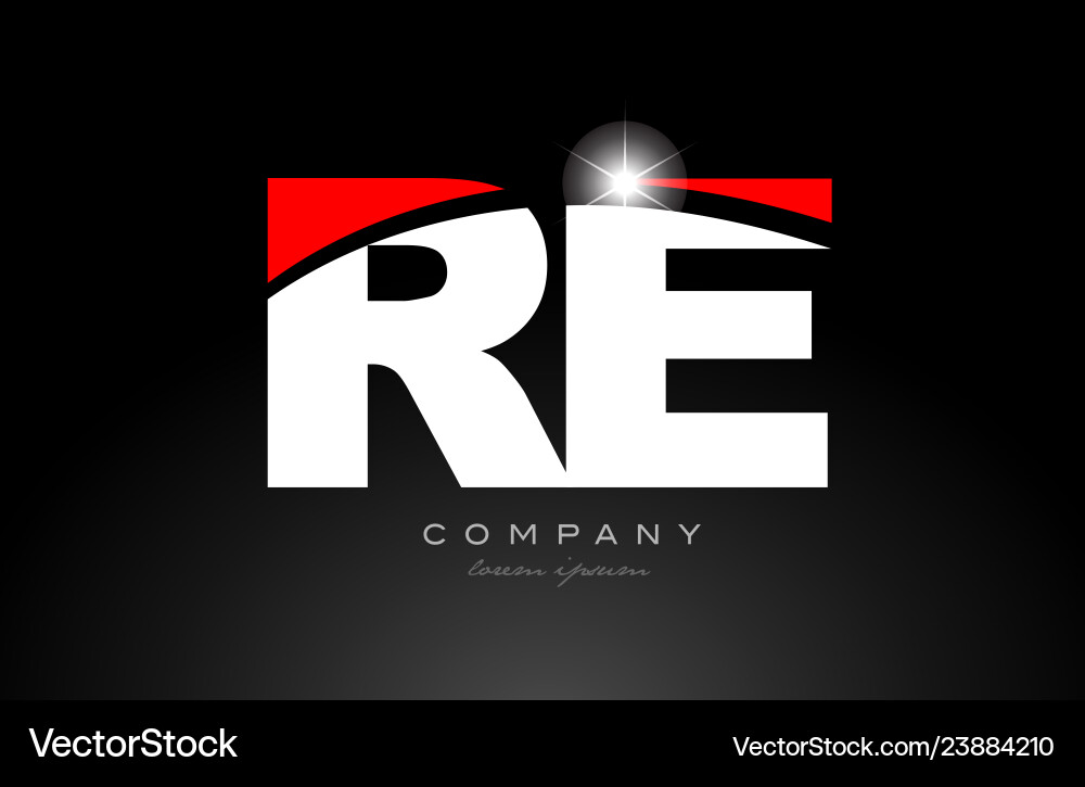 Red white color letter combination re r e Vector Image