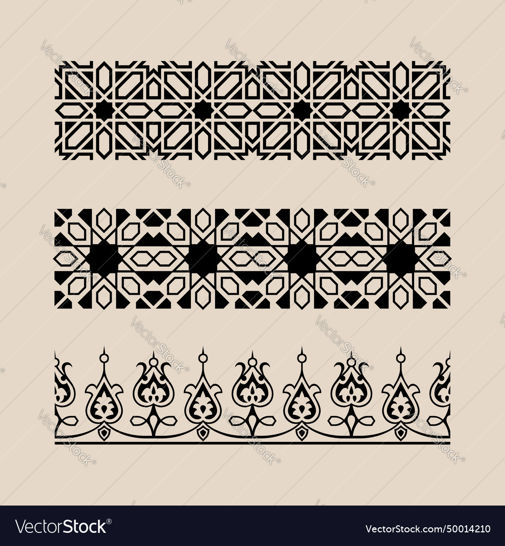 Seamless boarder pattern design - floral Vector Image