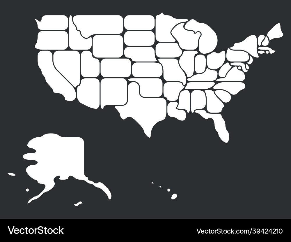 Simplified smooth map of usa Royalty Free Vector Image