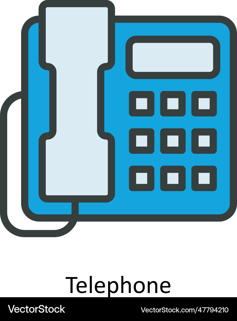 Telephone fill outline icon design Royalty Free Vector Image