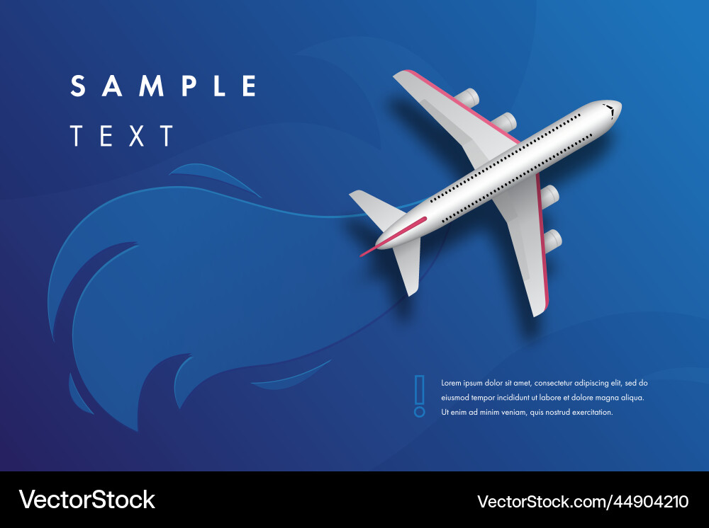 Travel by airplane realistic top view composition Vector Image