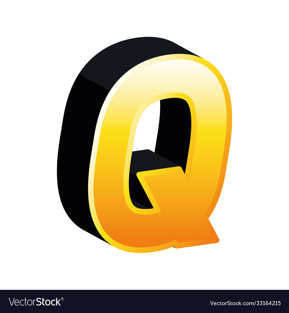 3d q letter design Royalty Free Vector Image - VectorStock