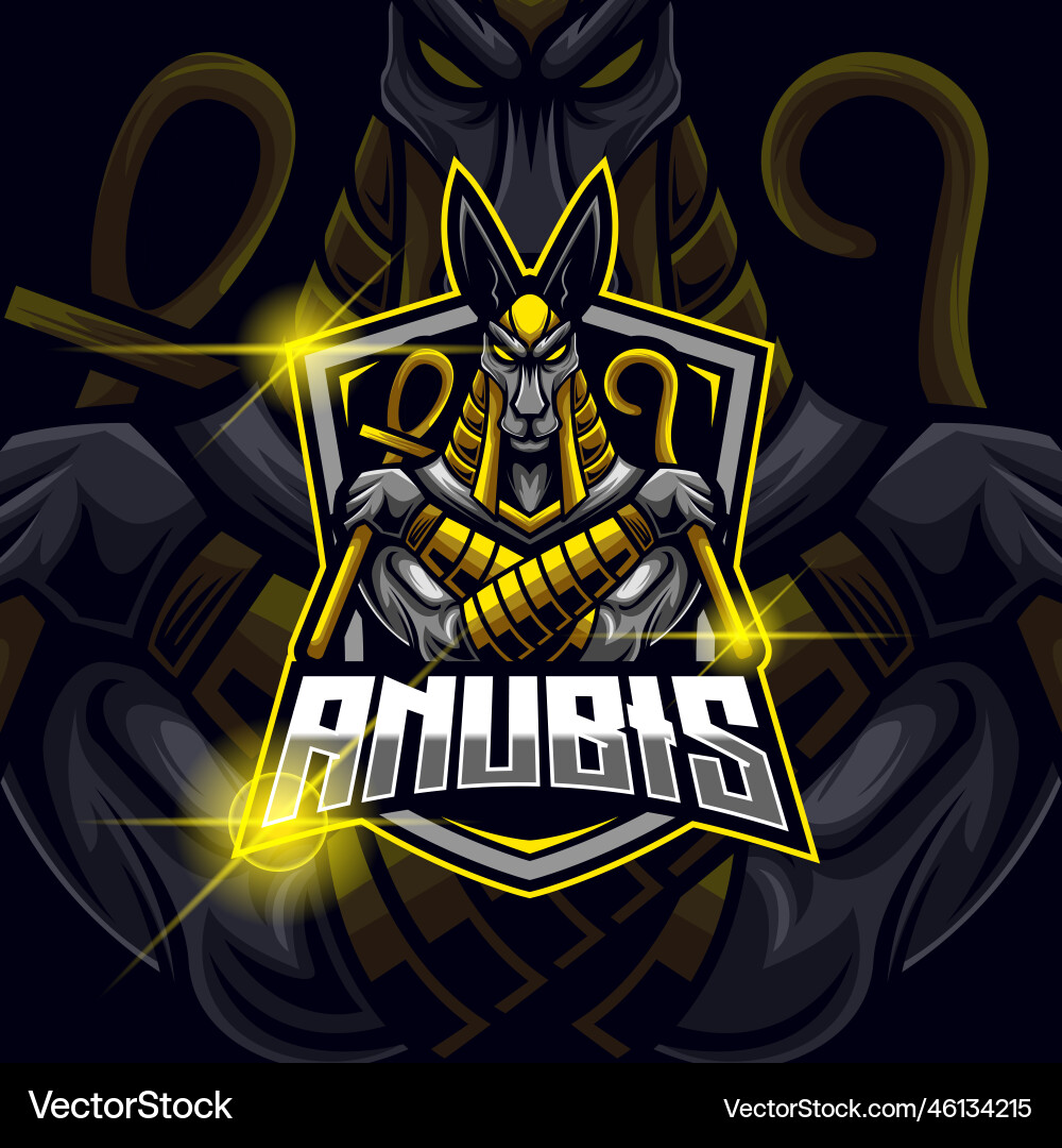 Anubis logo esport template mascot Royalty Free Vector Image