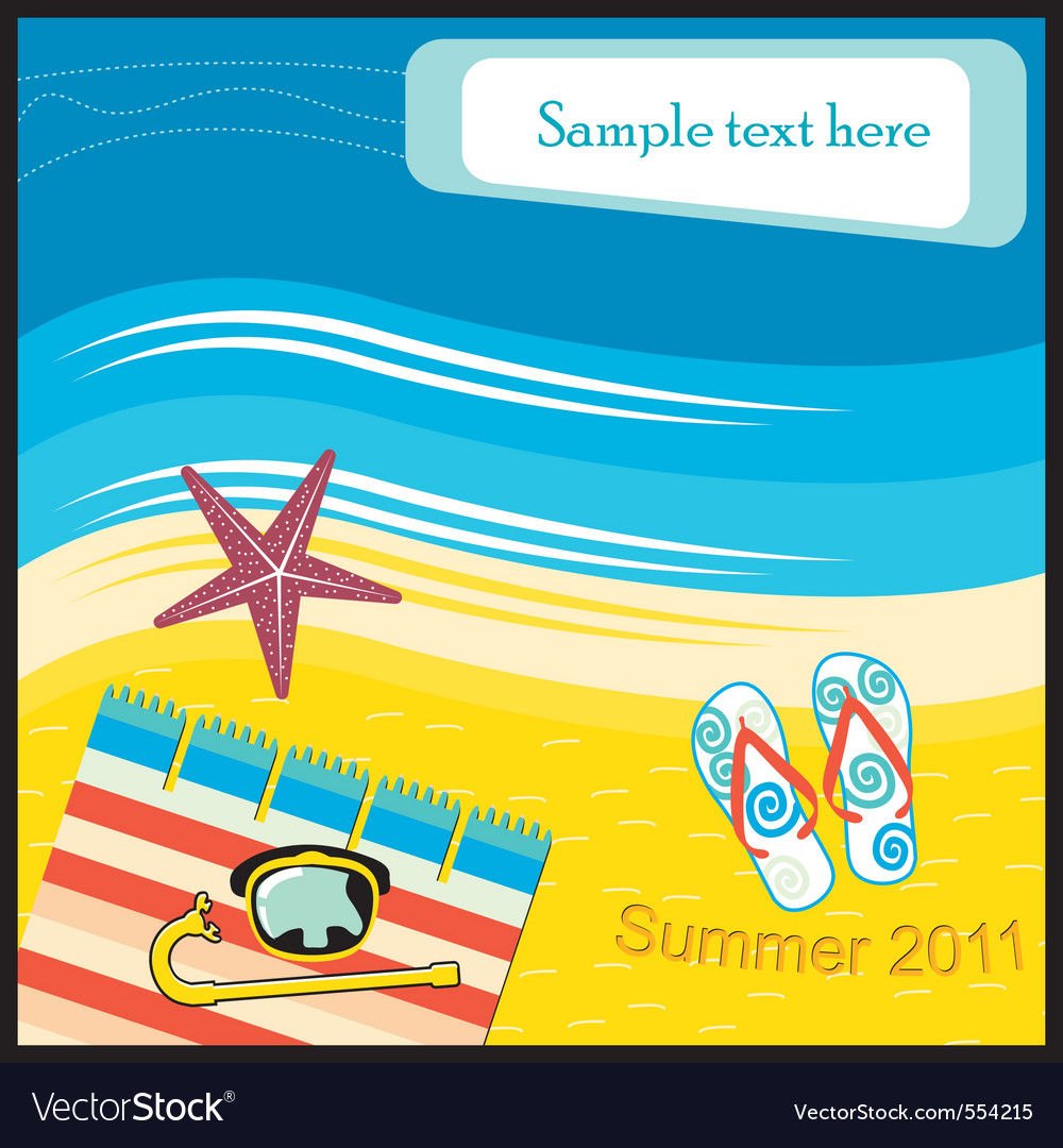 Beach scene Royalty Free Vector Image - VectorStock
