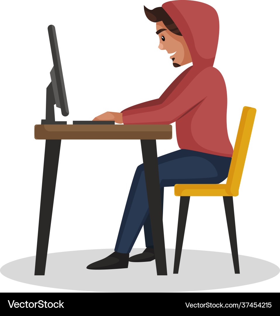 Boy graphic designer cartoon Royalty Free Vector Image