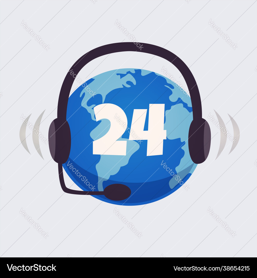 Call center colorful icon Royalty Free Vector Image